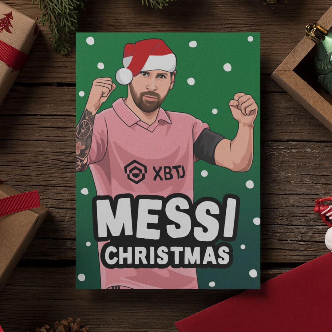 Messi Christmas Card Football Christmas Card Card for Dad, Brother ...