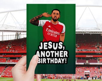 Gabriel Jesus Inspired Birthday Card for Arsenal Fans/gooners - Etsy UK