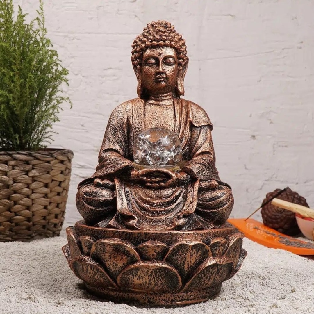 Buddha Fountain Bronze Zen Statue Buddah Hindu Deity Statue - Etsy