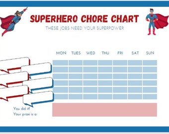 Teenage Chore Chart - Etsy