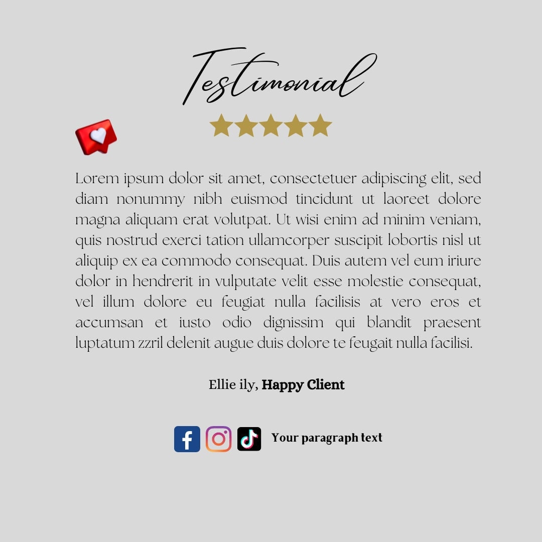 Testimonial Templates,canva Templates, Customer Templates, Review ...