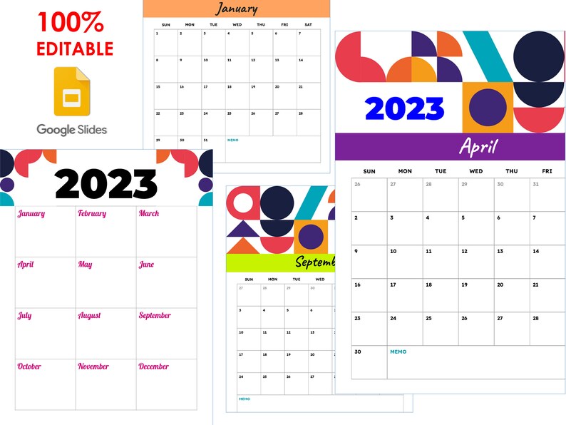 2023 Monthly Calendar Digital Download Printable PDF - Etsy