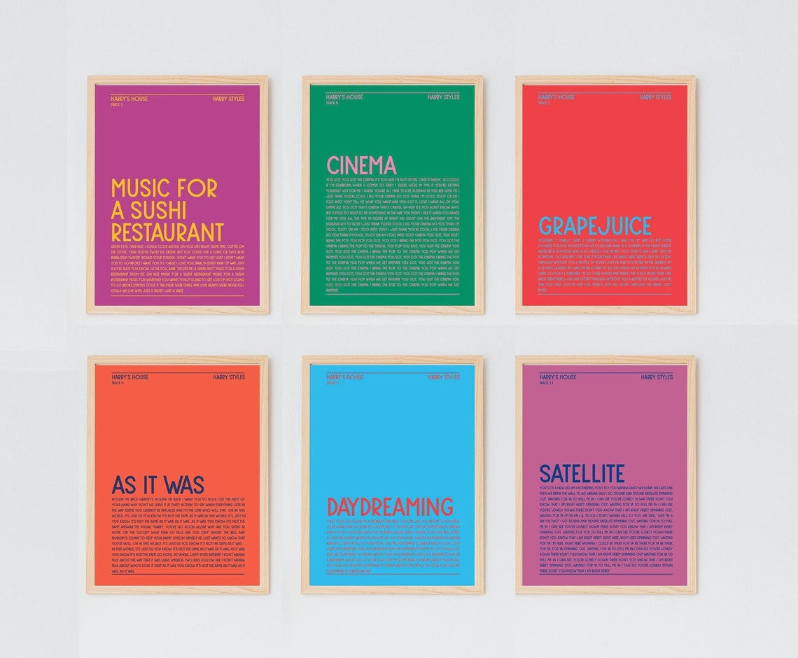 Harry Styles Harry's House Printable Colourful Black and White Wall Art ...