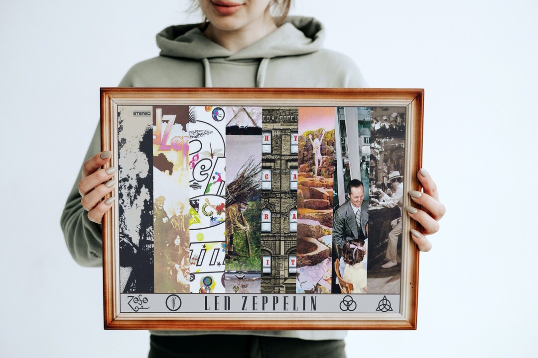 Led Zeppelin Album Discography Canvas Print, Classic Rock Music Art for ...