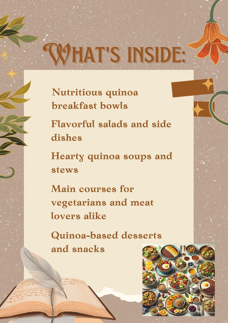 Cooking Recipes With Quinoa ,printable Quinoa Seed Cooking Book,11 Hack ...