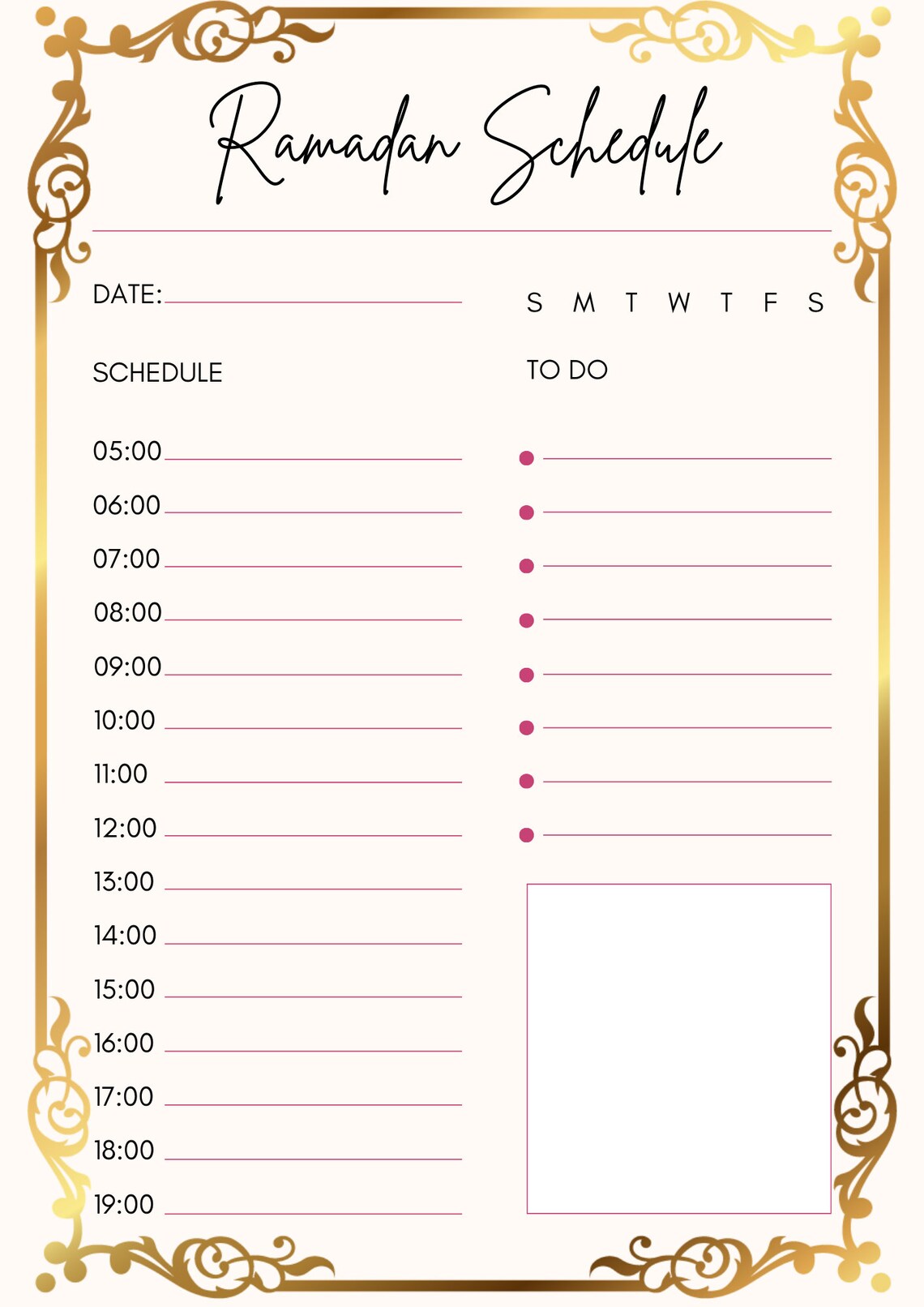 Ramadan Planner & Journal: Spiritual Reflection, Daily Schedule (PDF ...
