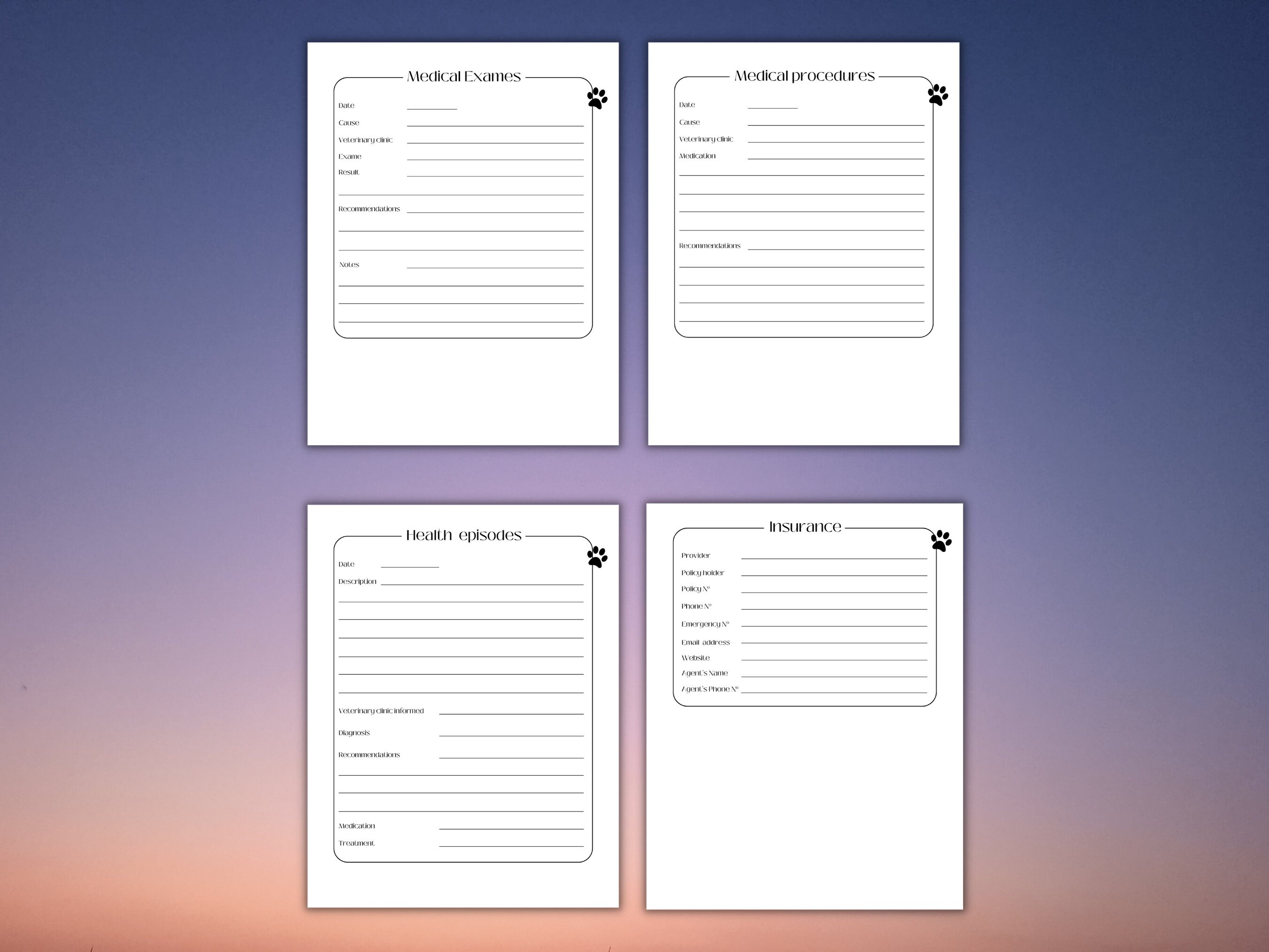 Printable Complete Dog Care Book, Pet Organizer, Puppy / Dog Health ...