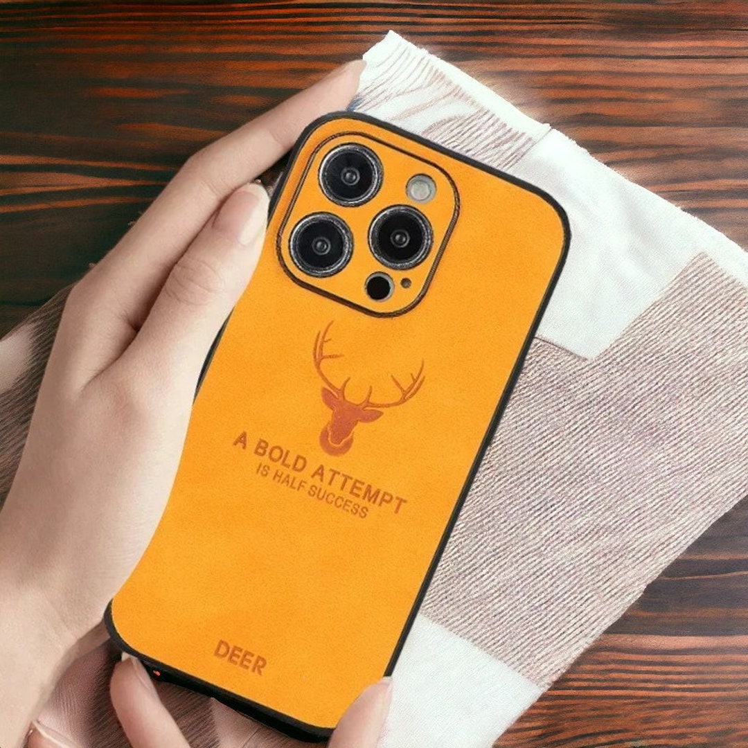 Lamb Skin Leather Deer Pictorial Case for iPhone 15 Plus, iPhone 12 Pro ...