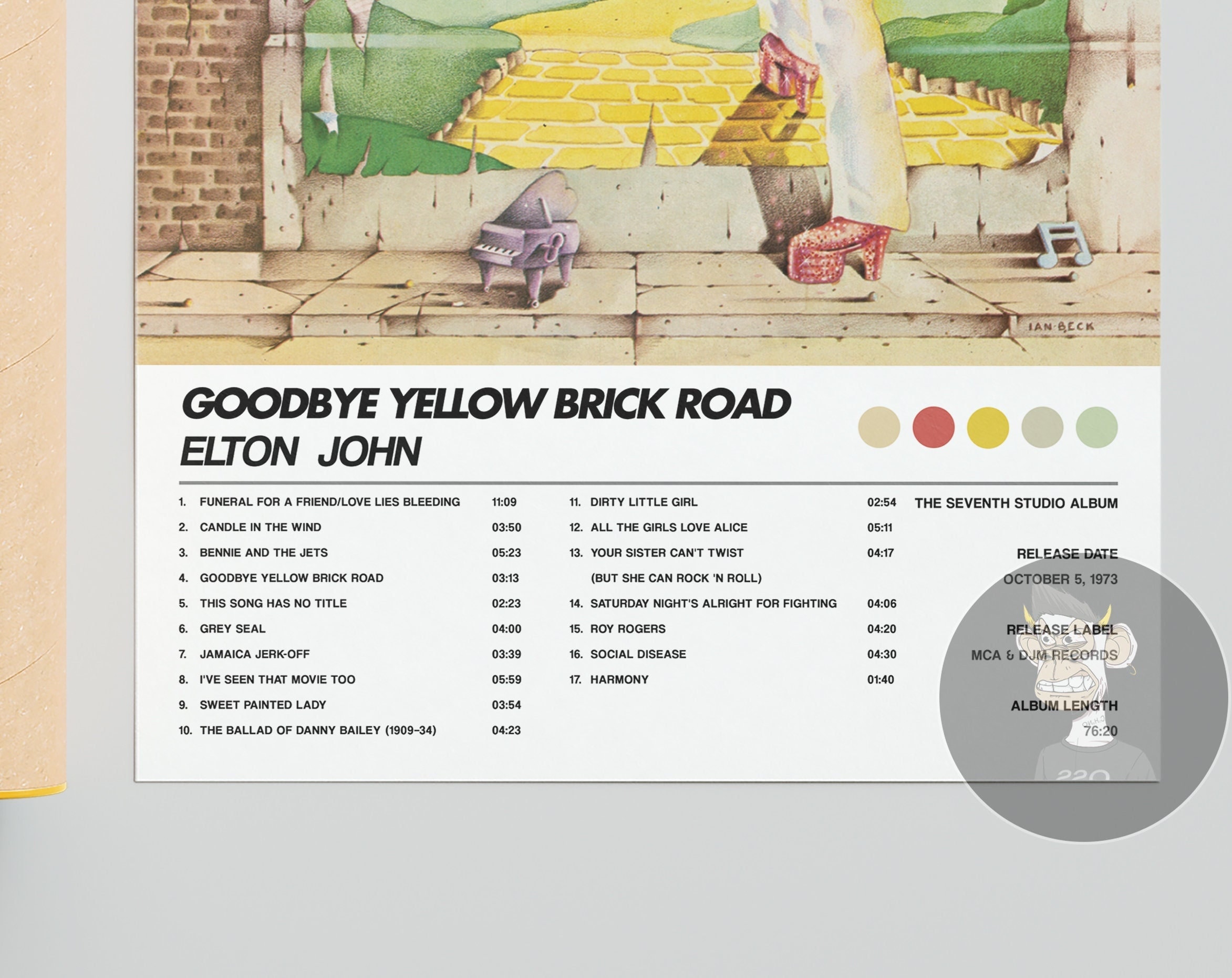 Elton John - Goodbye Yellow Brick Road - Album Cover Poster ( Und) Designed & Sold By Nayth Okutri