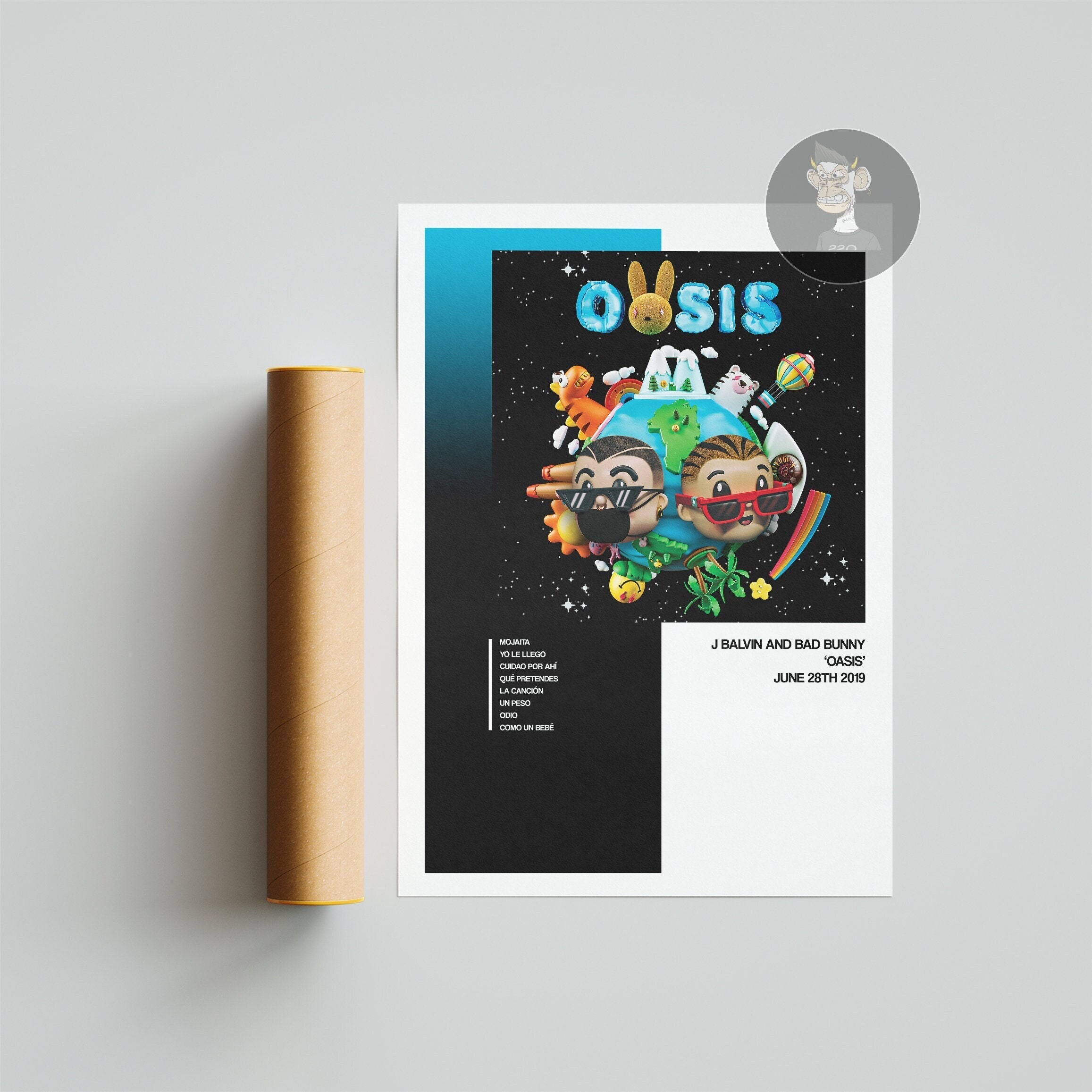 J Balvin And Bad Bunny Oasis Album Cover Poster