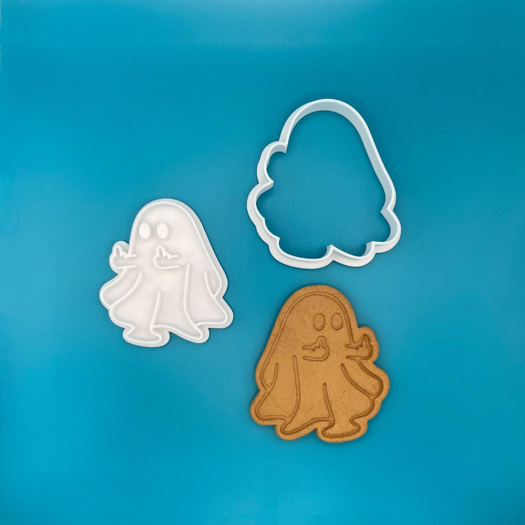 Ghost Giving the Middle Finger Cookie Cutter Halloween Baking Tool ...