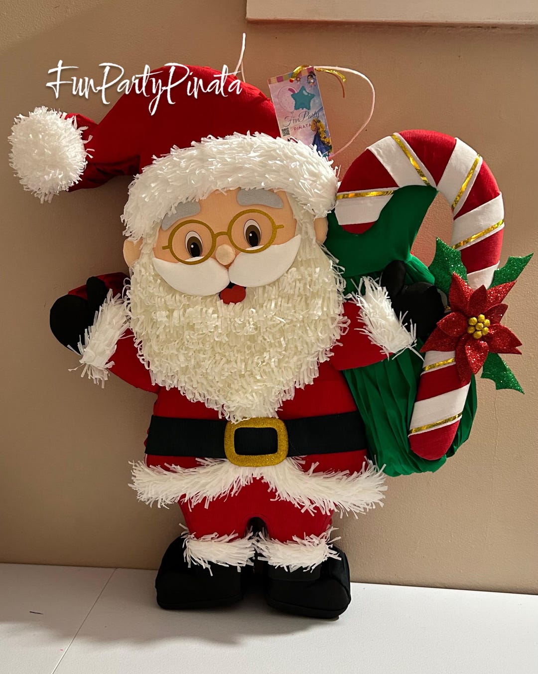 Hermosa piñata de Papá Noel para la fiesta de Navidad, la medida es ...