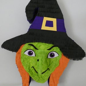 Hermosa piñata de bruja para la fiesta de Halloween, la medida es ...