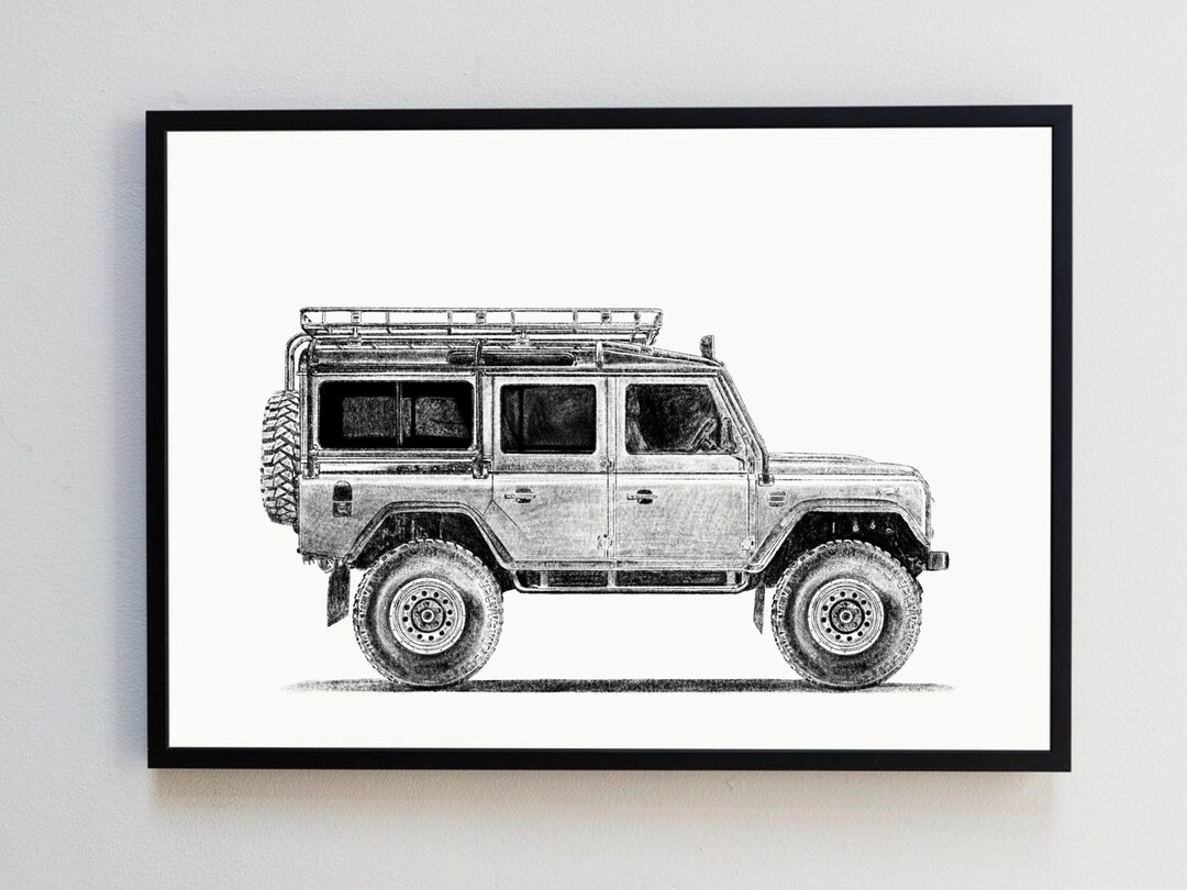 Defender 110 Wall Art, Land Rover 4x4 Print, Masculine Decor, Fathers ...
