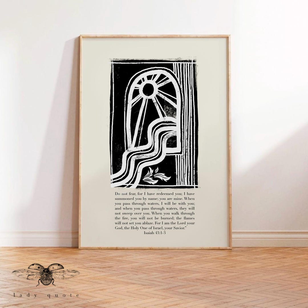 Isaiah 43 Bible Verse Wall Art, Do Not Fear Bible Kitchen Art Christian ...