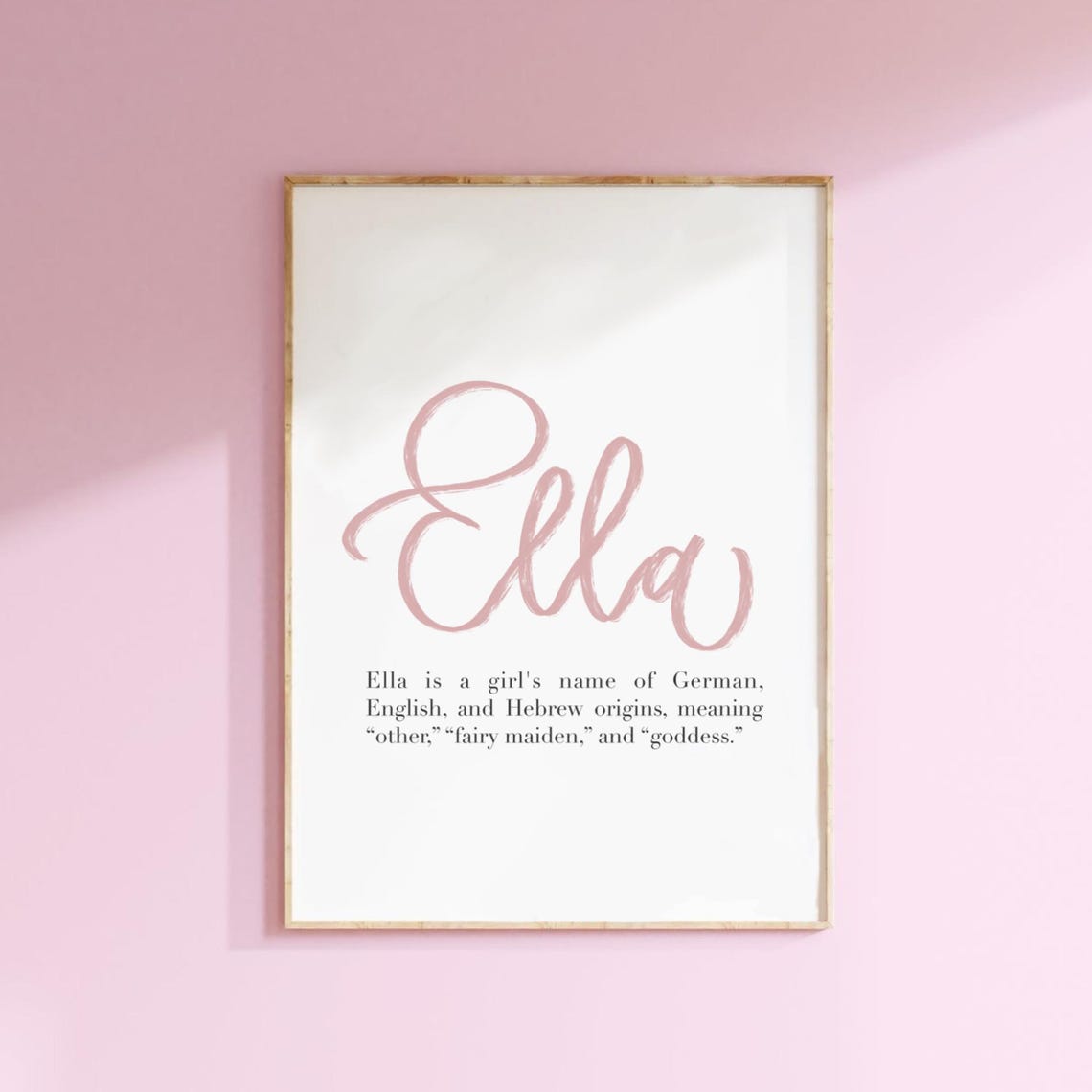 Ella Name Meaning Print: Blush Pink Nursery Decor (digital Print) - Etsy