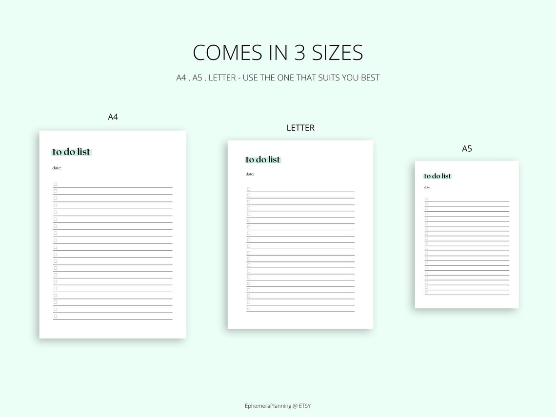 To Do List Printable Minimal Tasks List Planner - Etsy