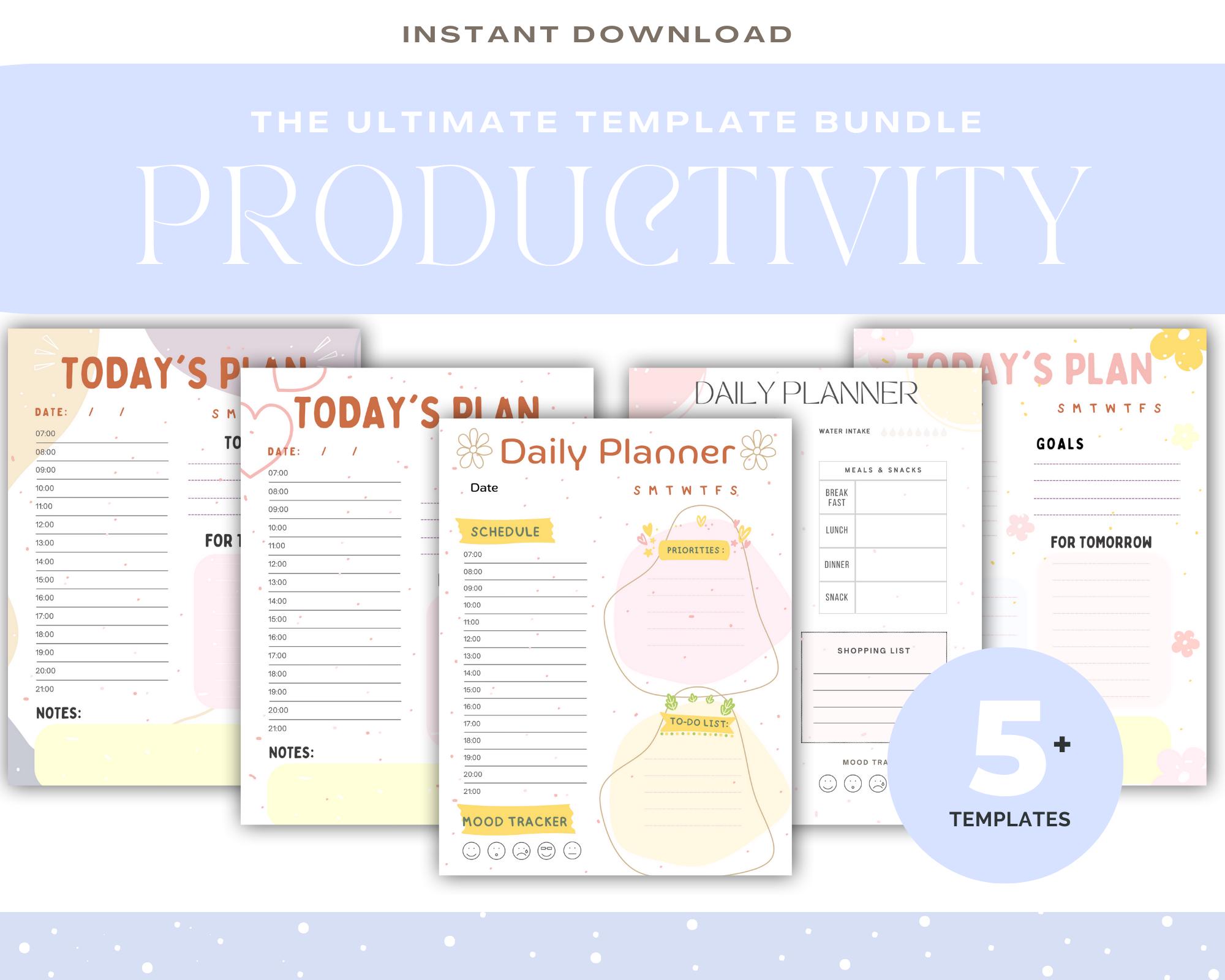 Colorful to Do List Digital Templates Daily Planner Insert Priority ...