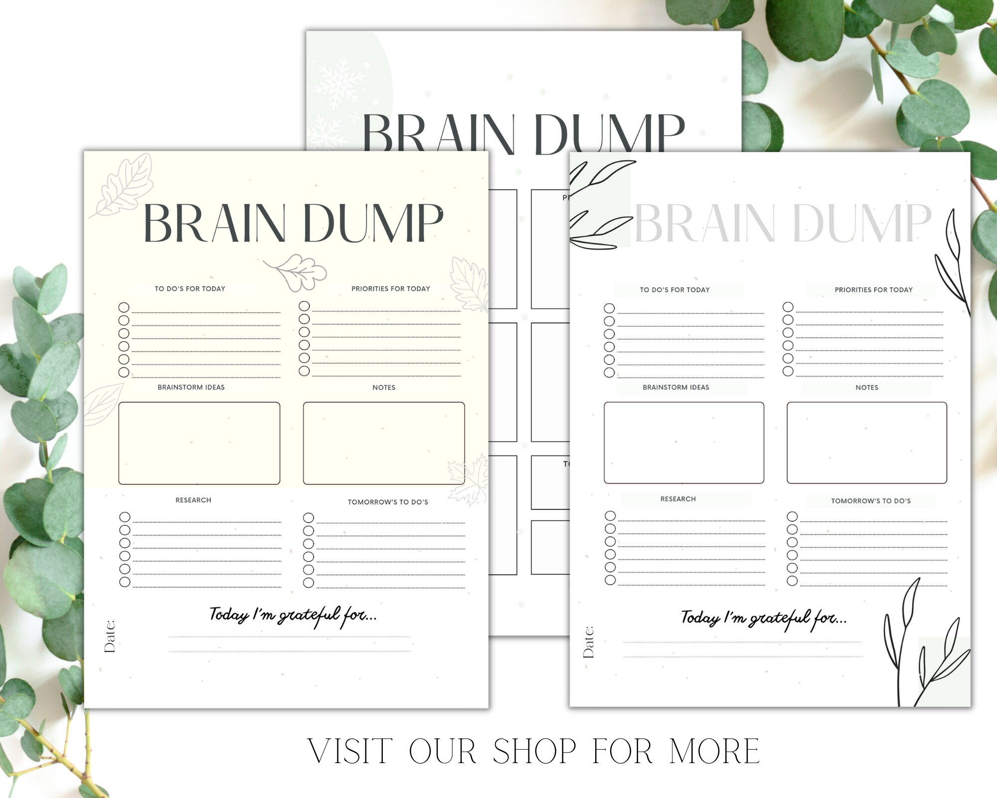 Brain Dump Printable to Do List Printable Planner Journal Brain Dump ...