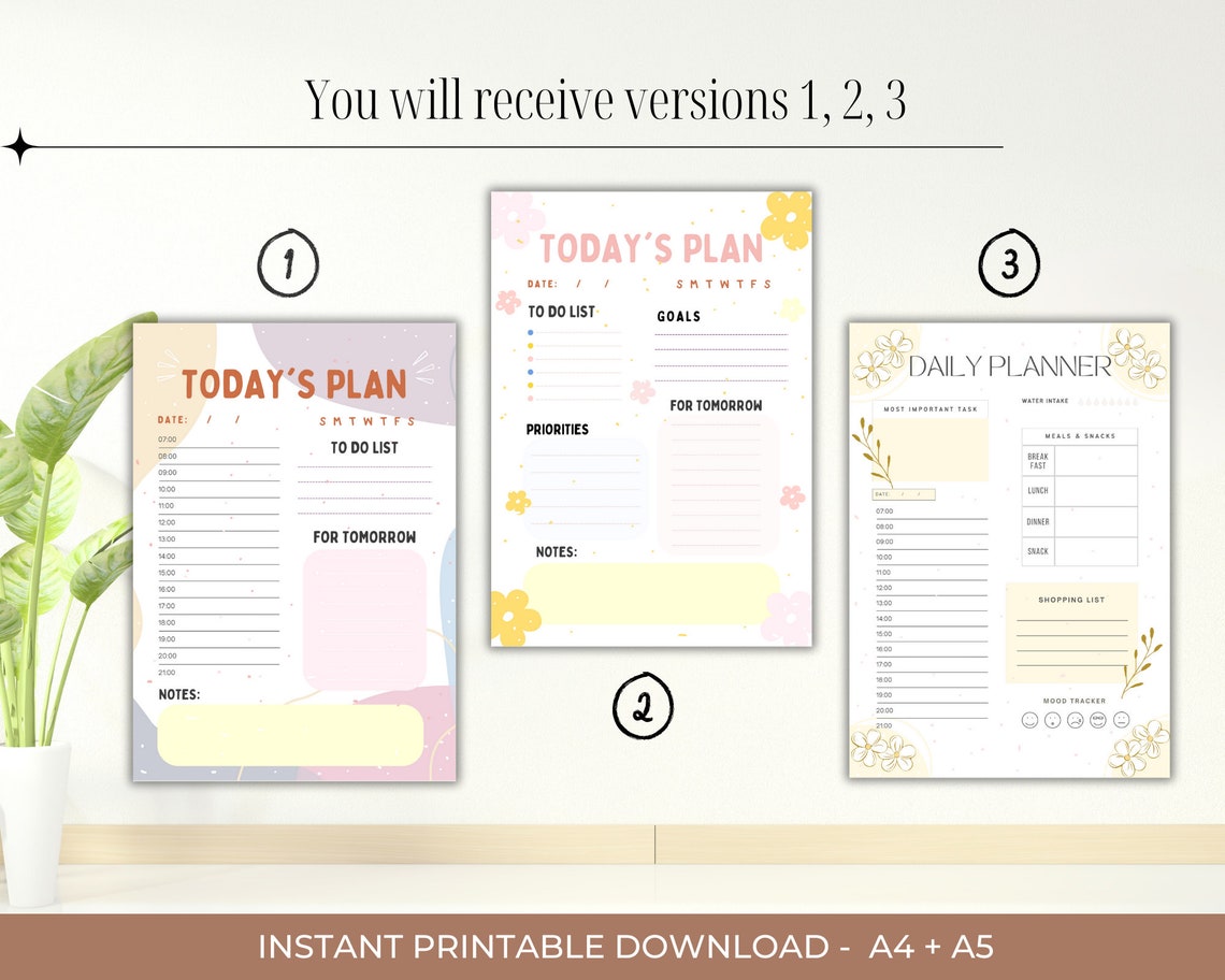 Colorful to Do List Digital Templates Daily Planner Insert Priority ...