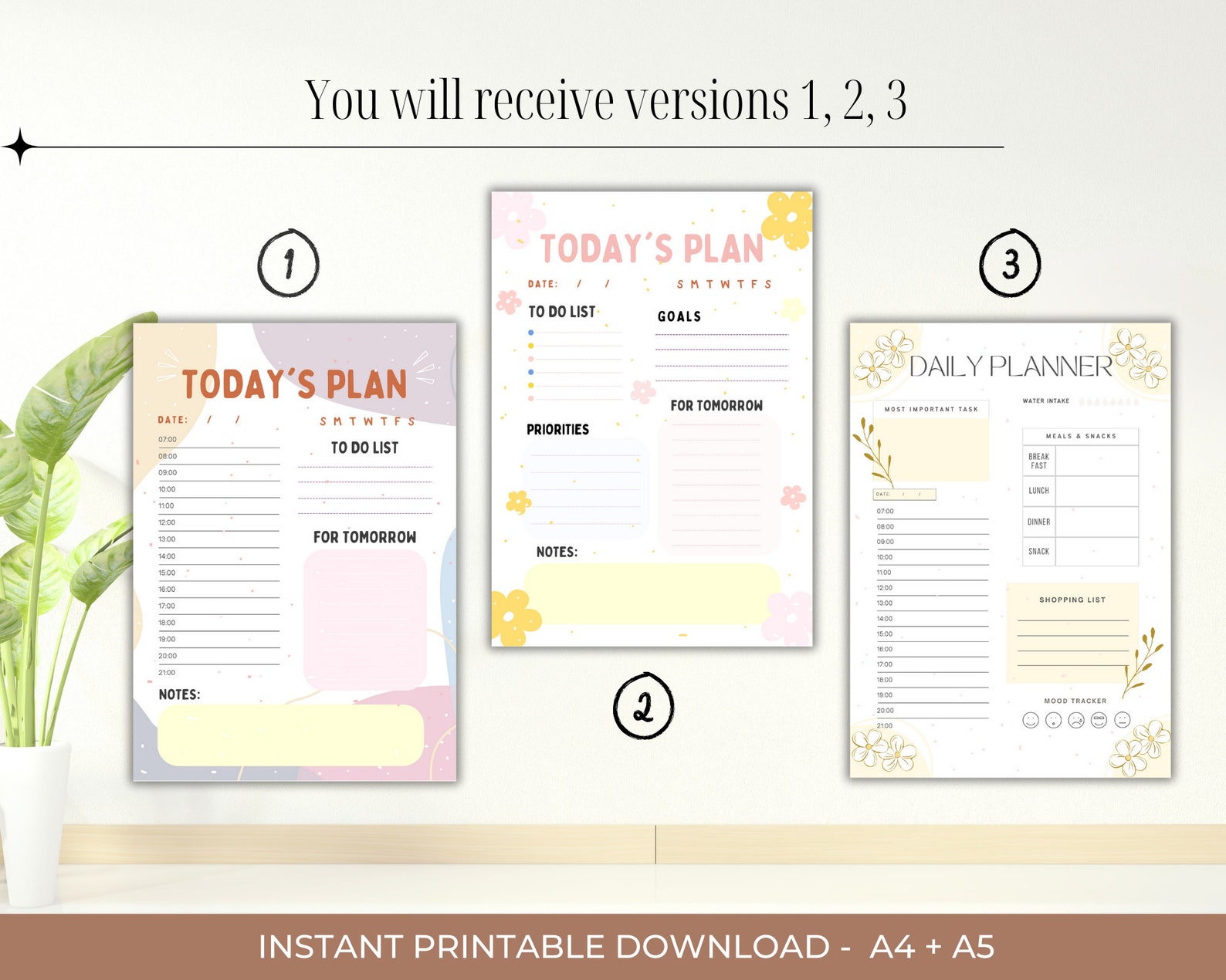Colorful to Do List Digital Templates Daily Planner Insert Priority ...