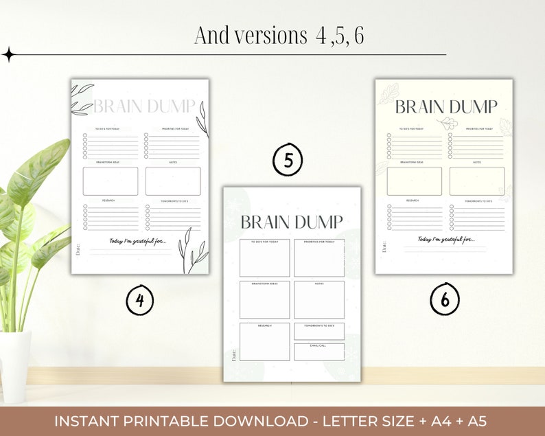 Brain Dump Template Bundle Thought Organizer Journal Priority Matrix ...