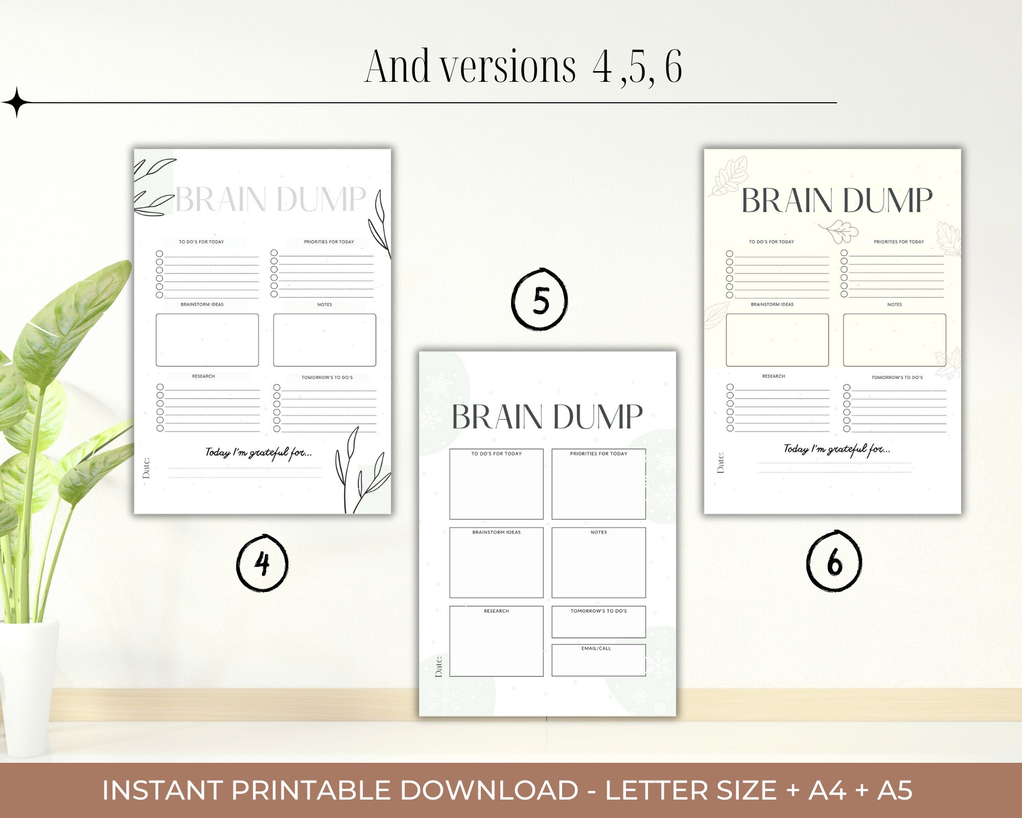Brain Dump Template Bundle Thought Organizer Journal Priority Matrix ...
