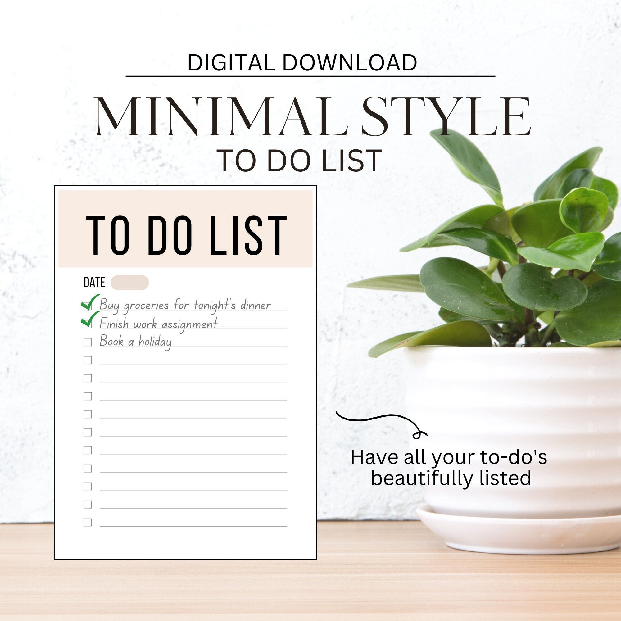Minimal to Do List Printable to Do List Templateto Do List - Etsy Australia
