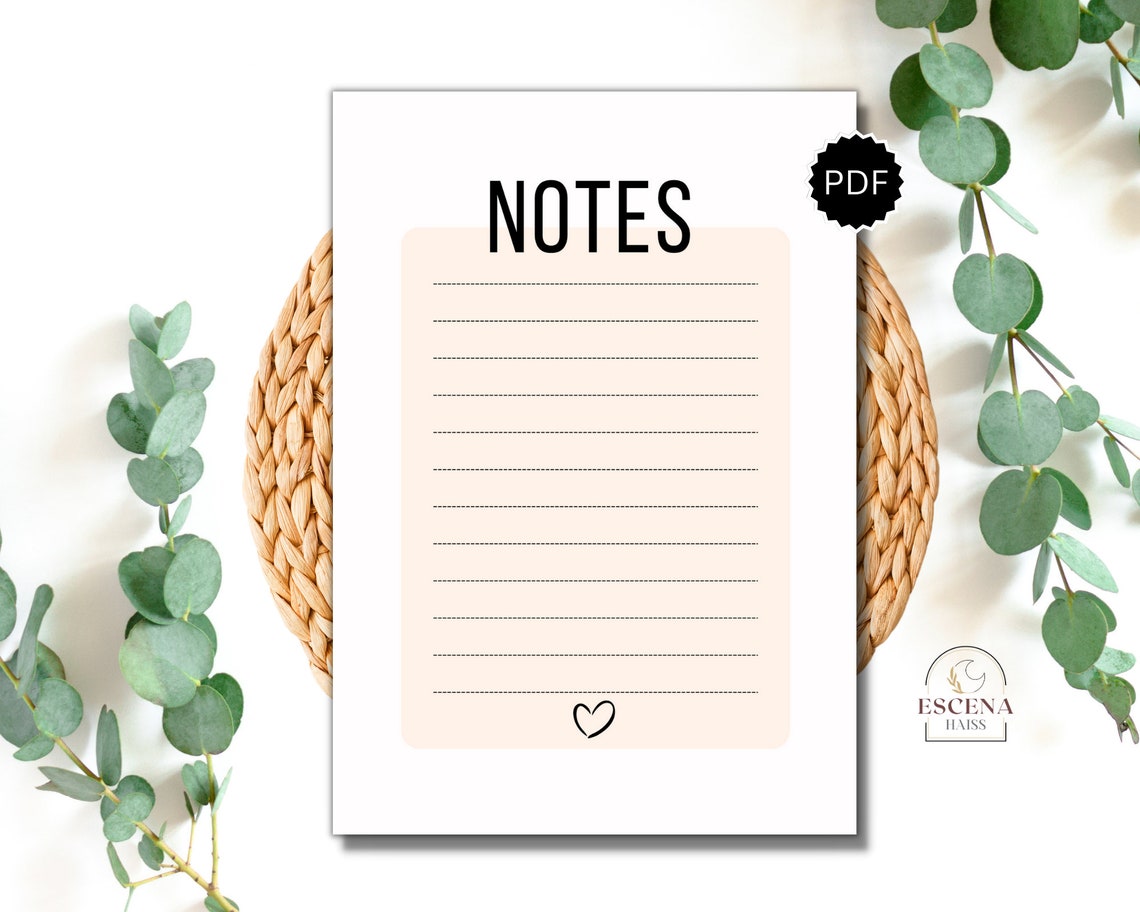 Note Taking Templates Printable Paper Student Notepaper Notes Page ...