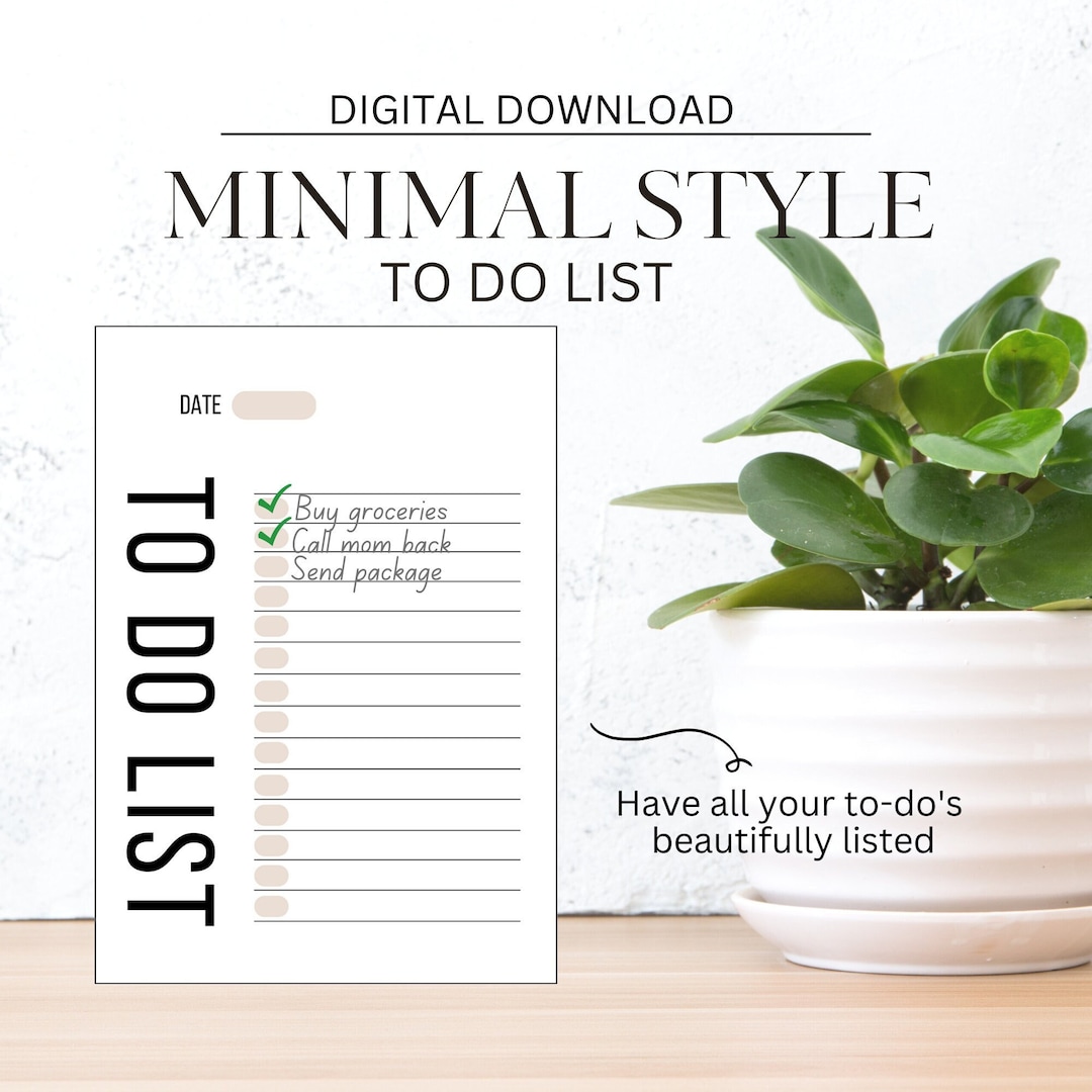 Minimal to Do List Printable Organizer List Task Lists to - Etsy