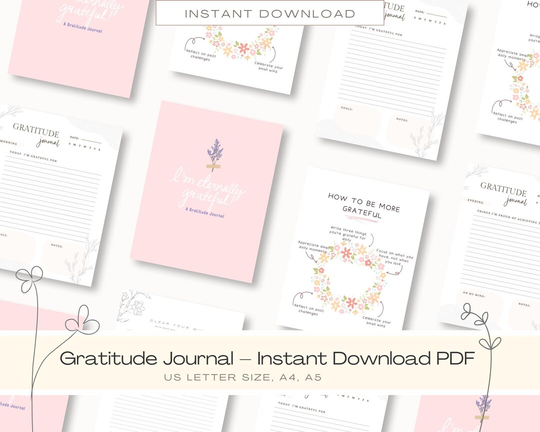 Gratitude Journal, Self Care Planner, Digital Planner, Mental Health ...