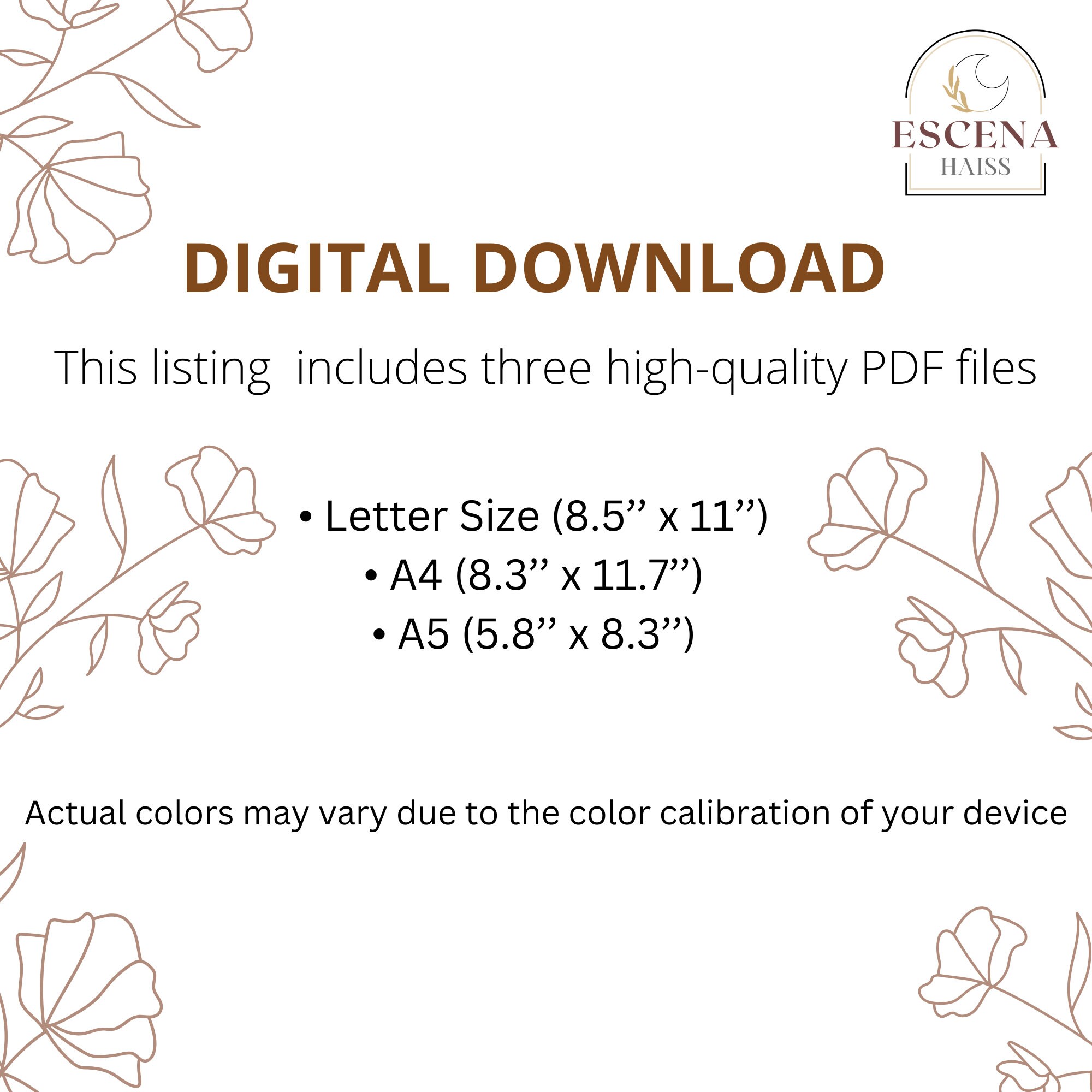 Fall Note Taking Template Printable Page Cute Simple Minimal Notepaper ...