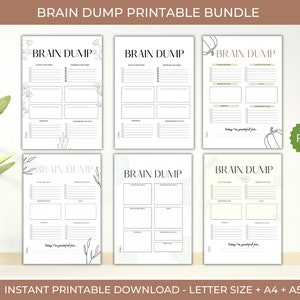 Brain Dump Template Bundle Thought Organizer Journal Priority Matrix ...
