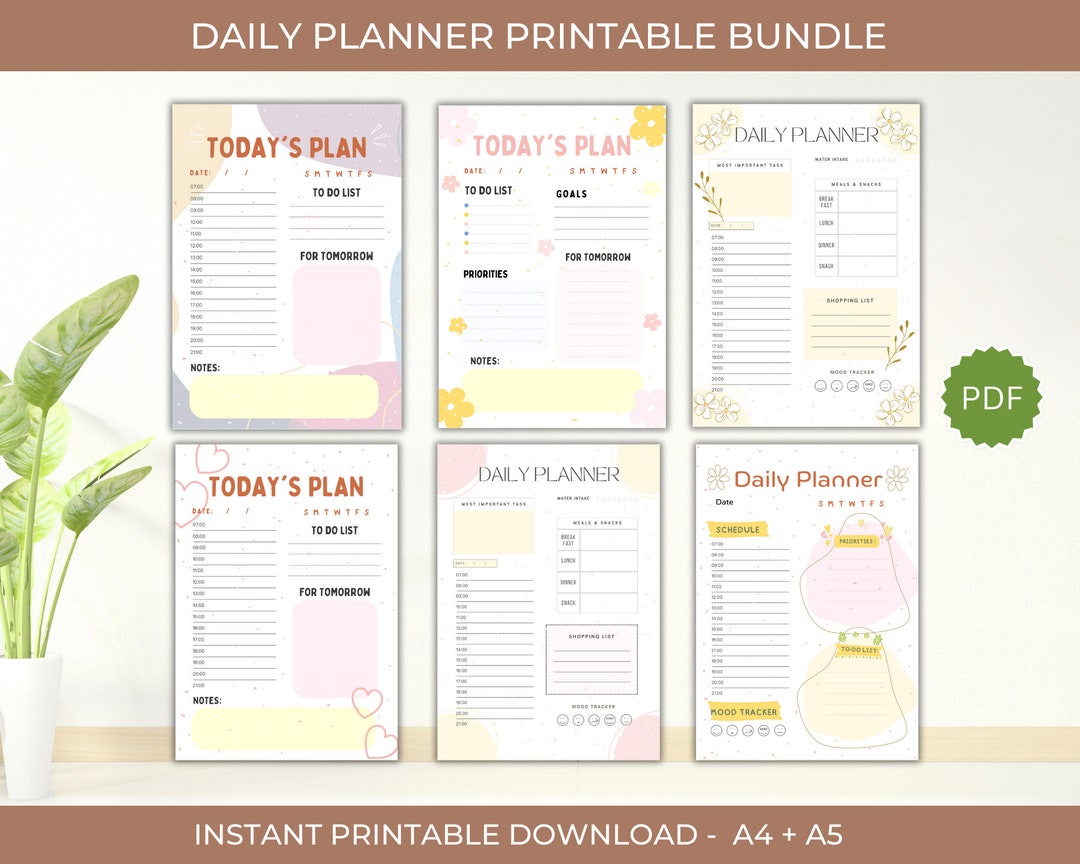 Colorful to Do List Digital Templates Daily Planner Insert Priority ...