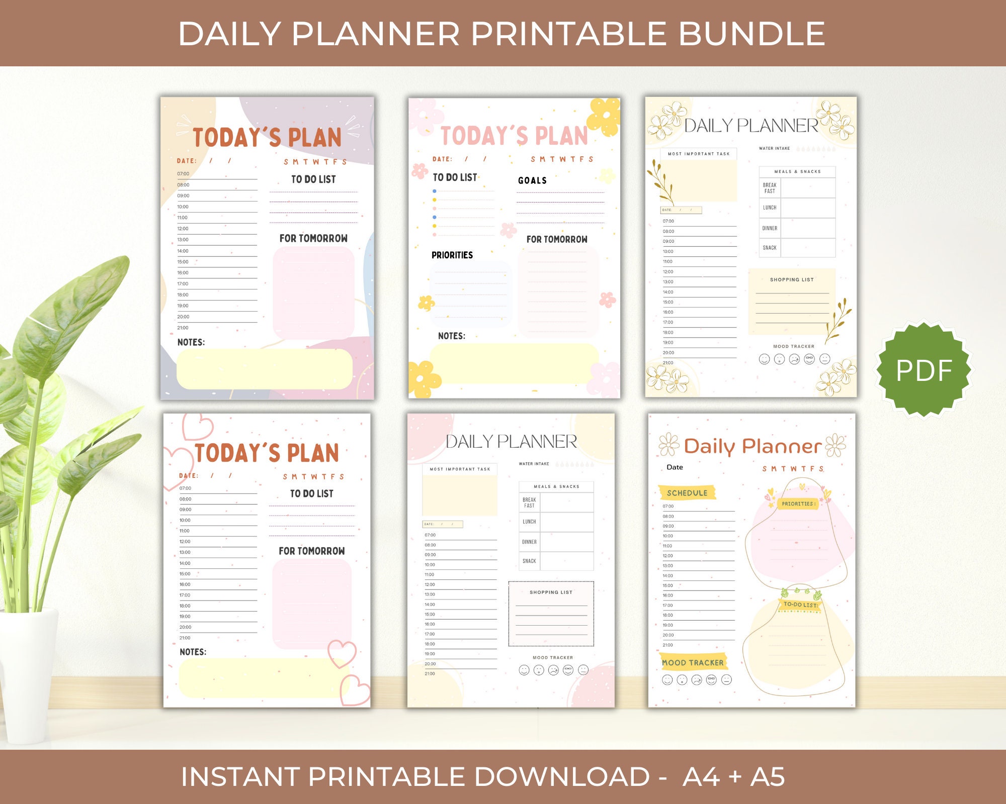 Colorful to Do List Digital Templates Daily Planner Insert Priority ...