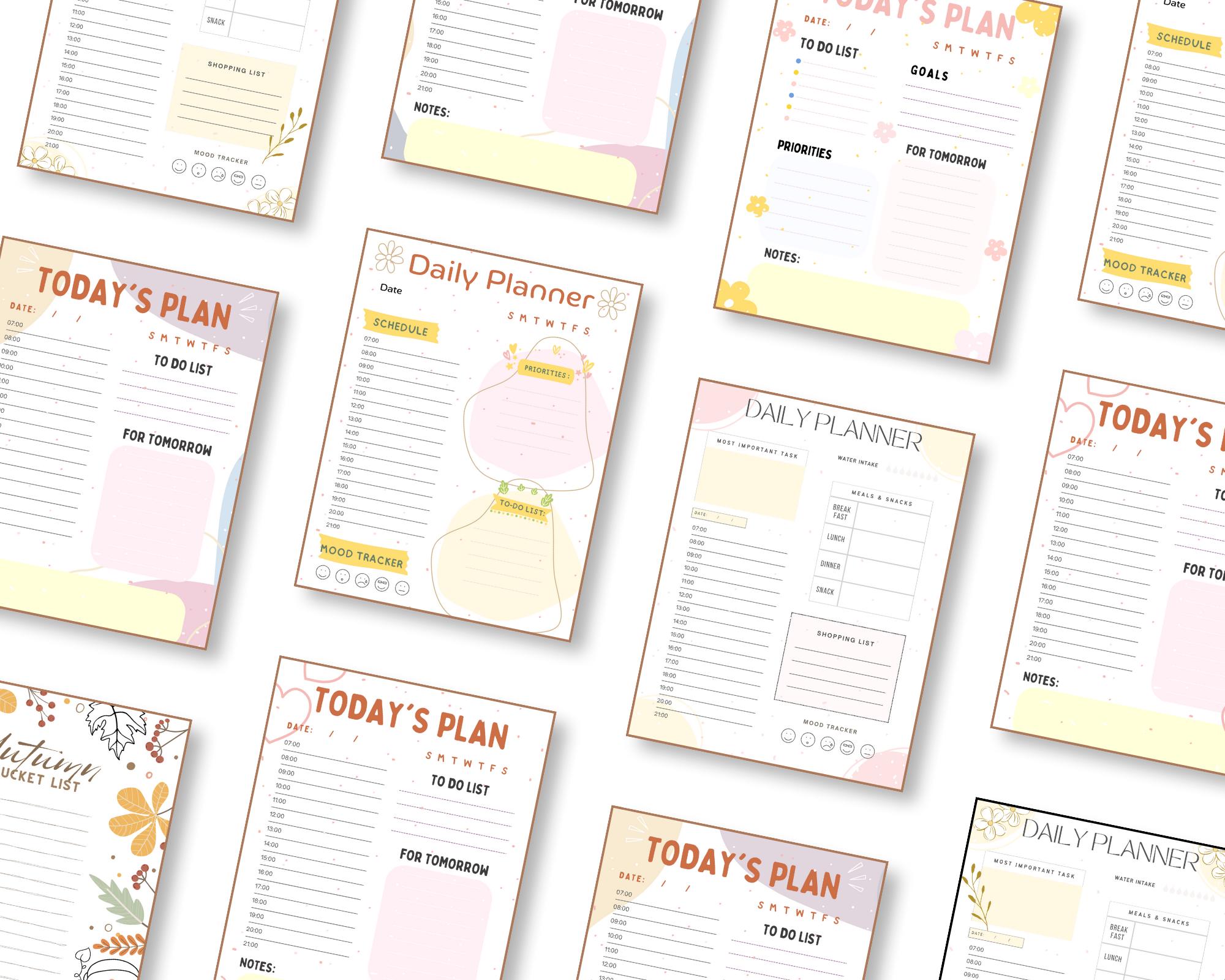 Colorful to Do List Digital Templates Daily Planner Insert Priority ...