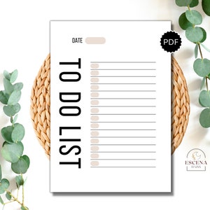 Minimal to Do List Printable Organizer List Task Lists to Do List ...