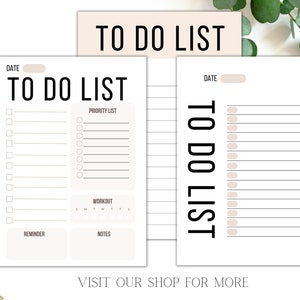 Minimal to Do List Printable Organizer List Task Lists to Do List ...