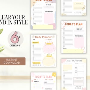Colorful to Do List Digital Templates Daily Planner Insert Priority ...