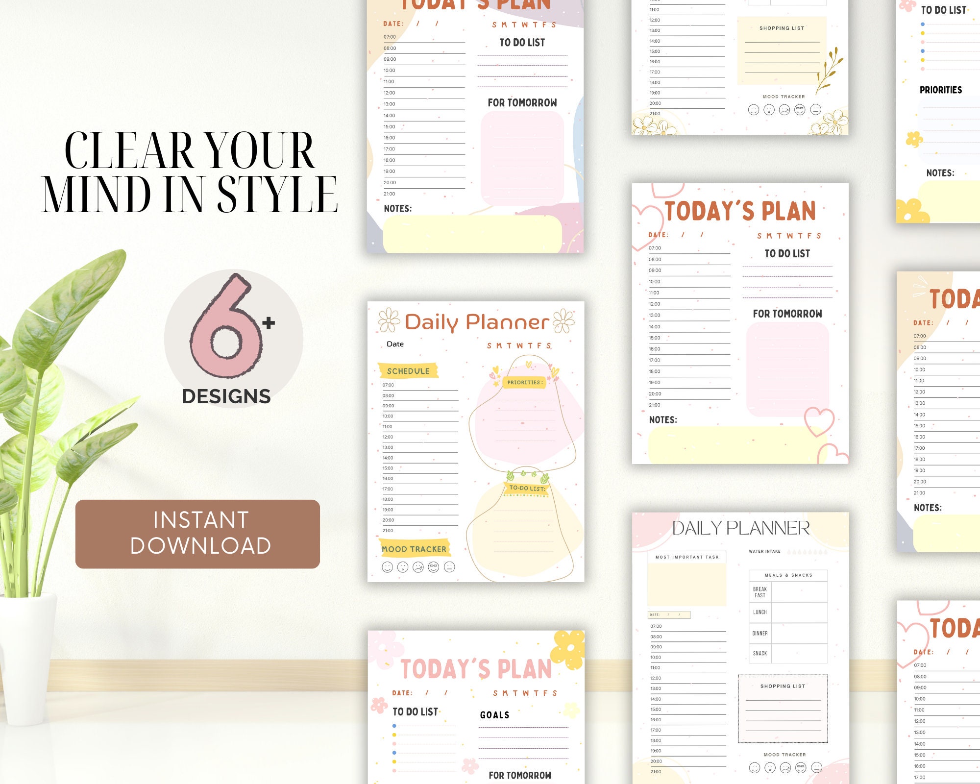 Colorful to Do List Digital Templates Daily Planner Insert Priority ...