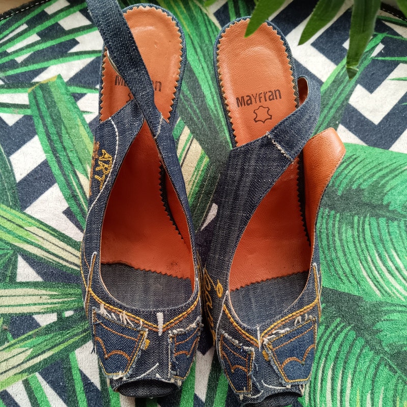 Denim Slides - Etsy