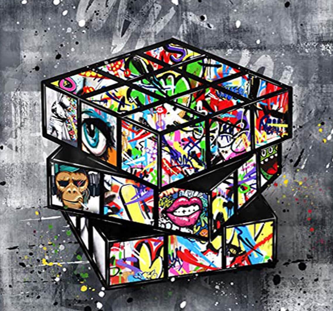 Rubik Cube Canvas Paintings for Wall - Etsy