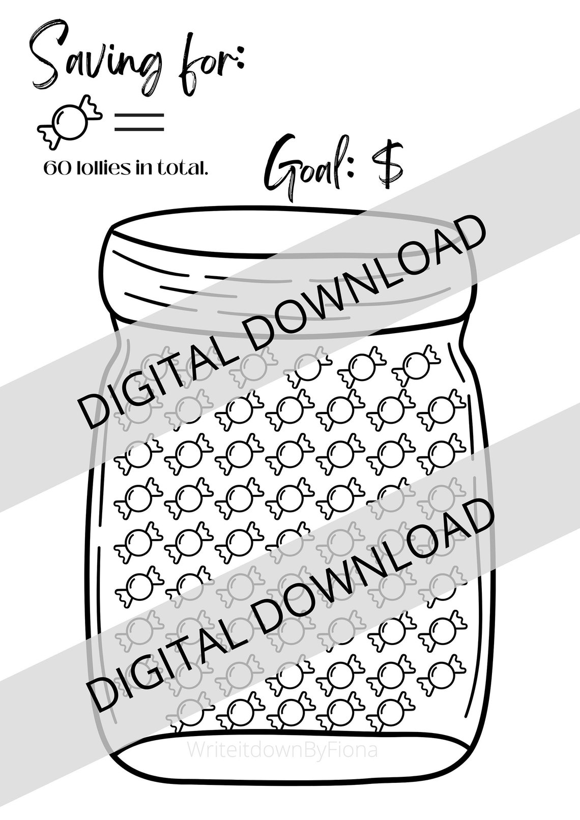 Savings Tracker - Lollies // Printable, Customisable & Digital Friendly ...