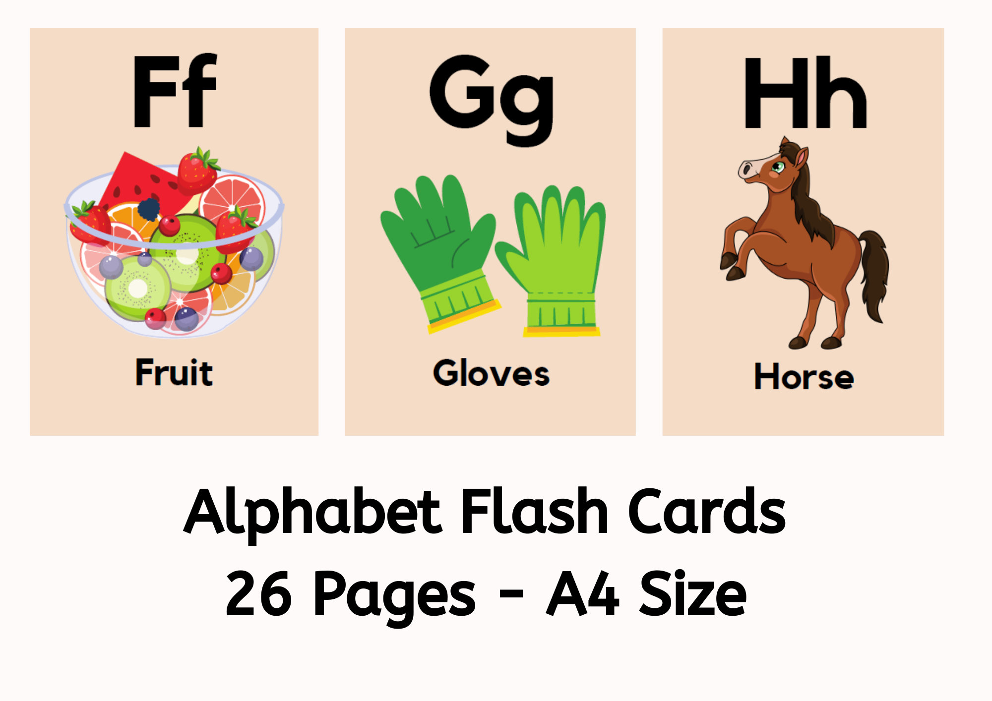 ALPHABET Flash Cards A4 // Digital Download // Educational A-Z - Etsy