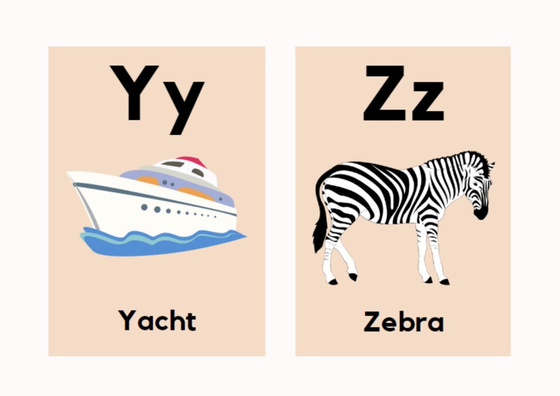 ALPHABET Flash Cards A4 // Digital Download // Educational A-Z - Etsy
