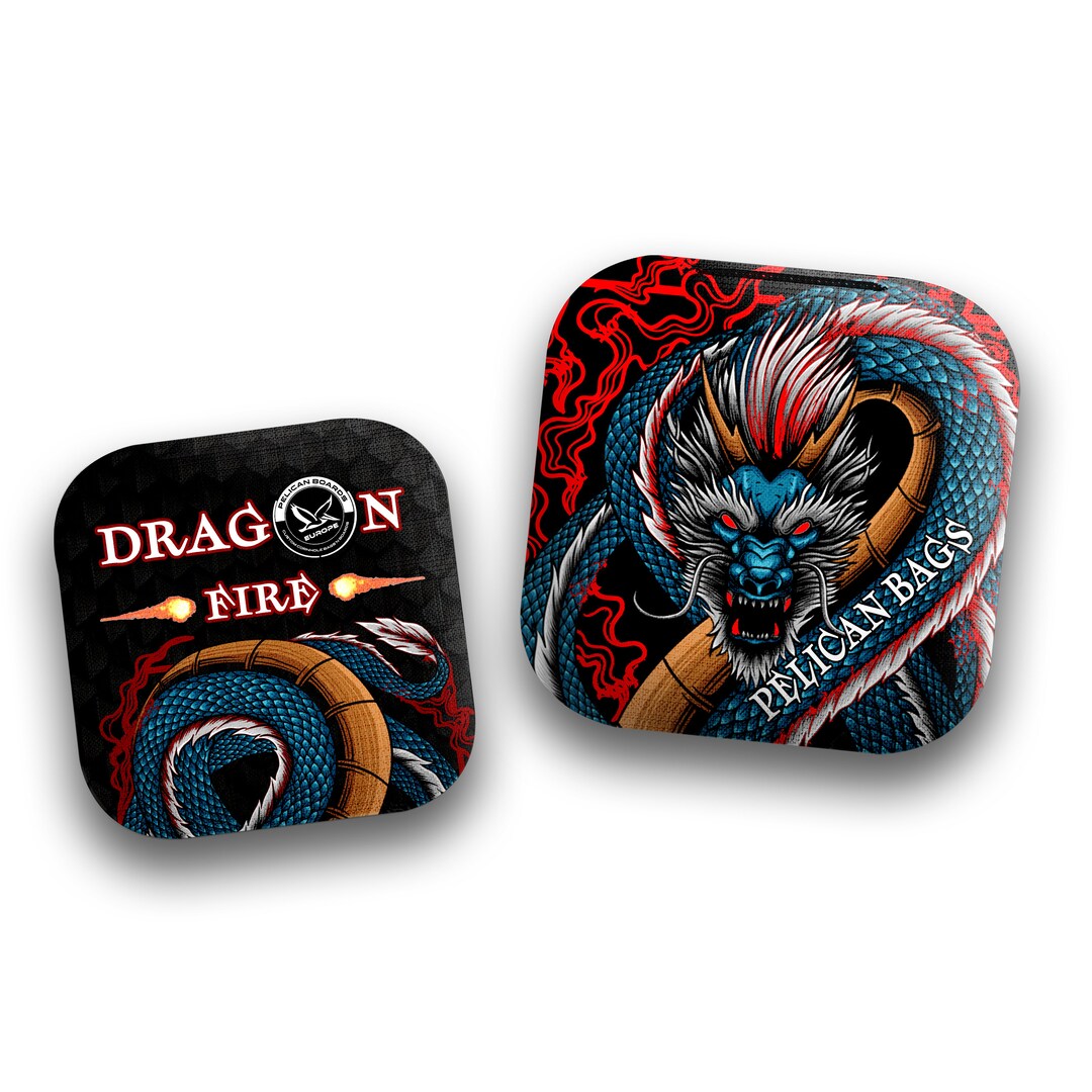 4x Cornhole Bags "dragon Fire" - Etsy