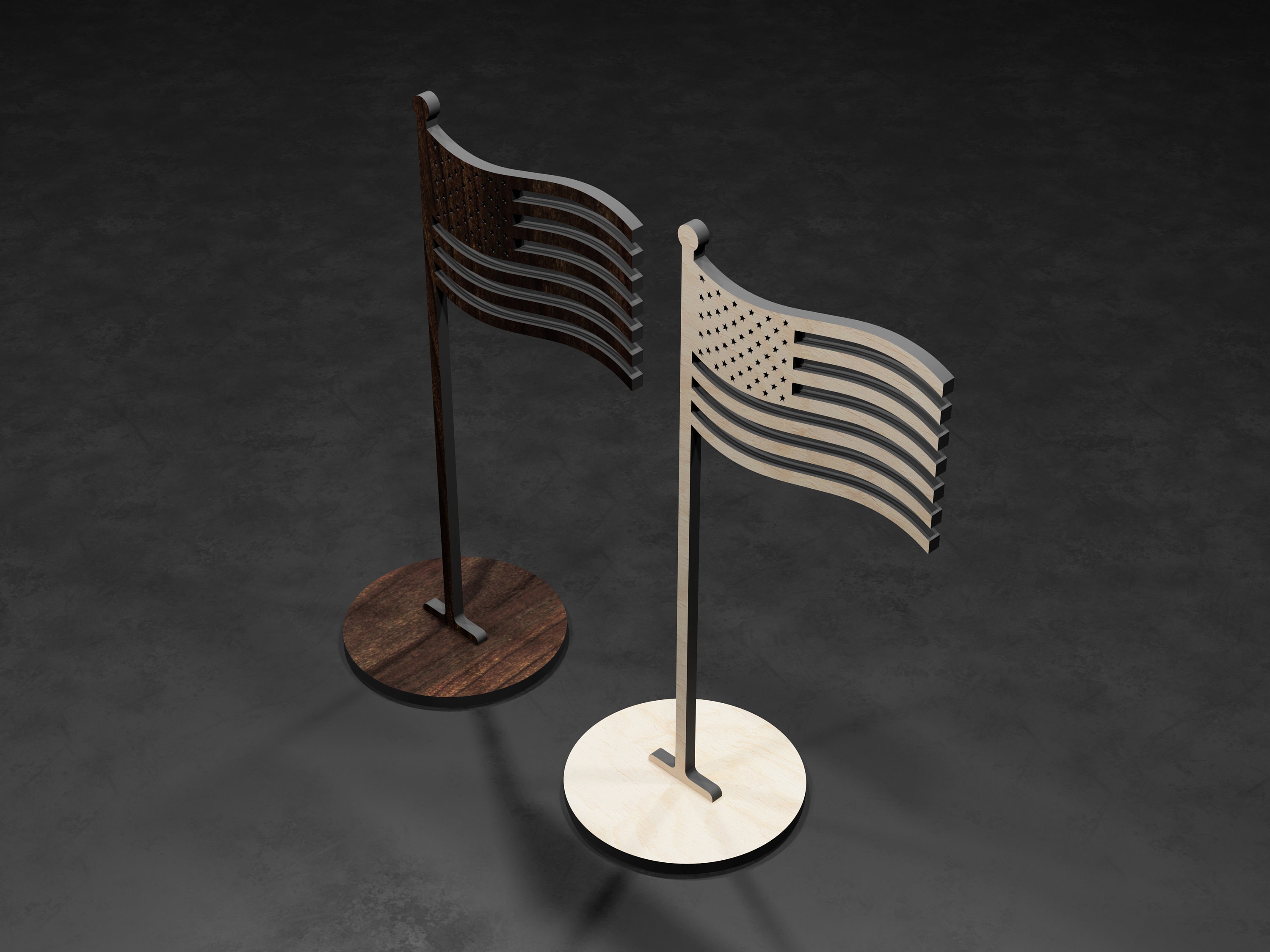 American Flag for Desk Laser Cut Files Small USA Flag Vector Glowforge ...