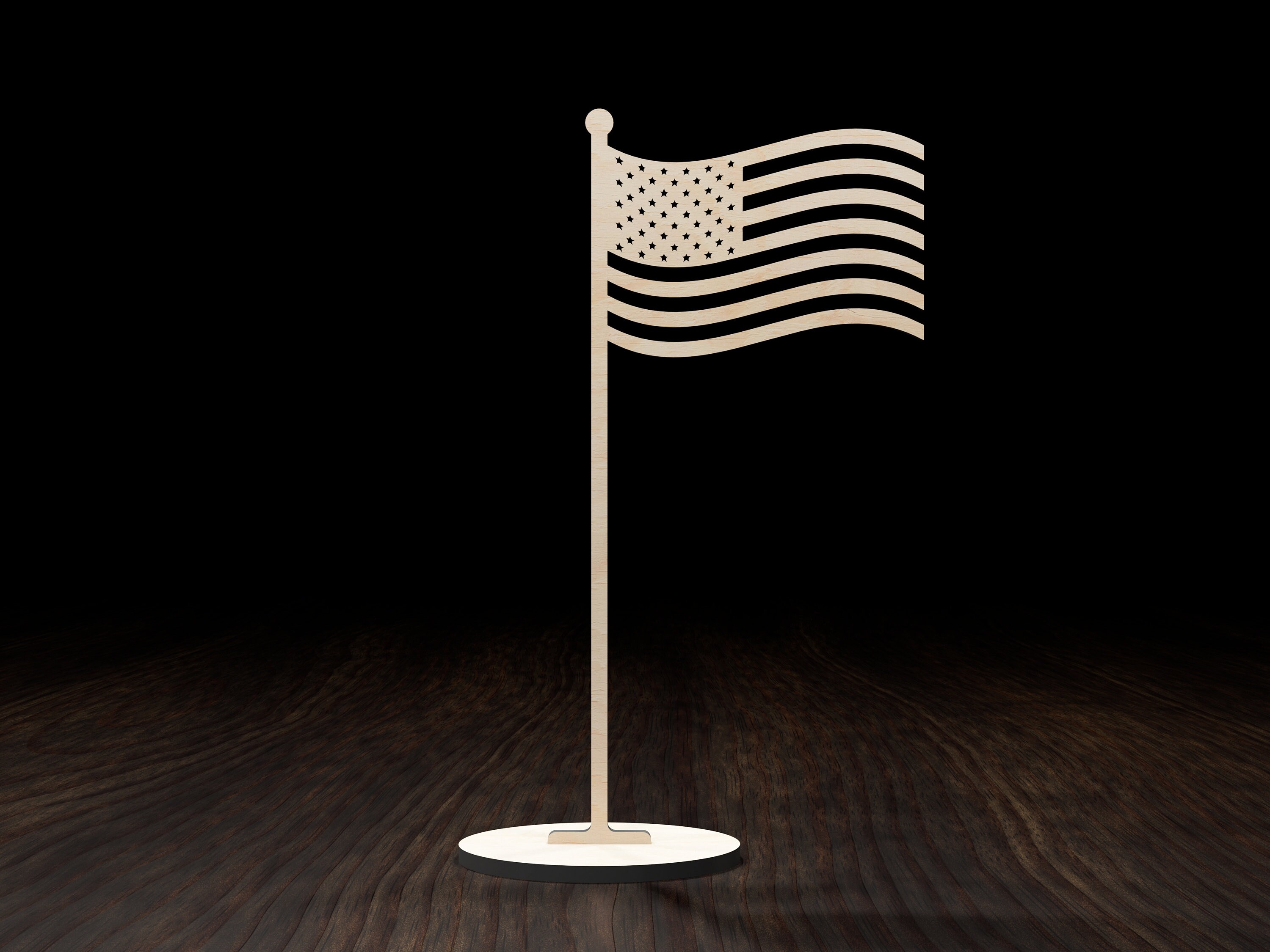 American Flag for Desk Laser Cut Files Small USA Flag Vector Glowforge ...