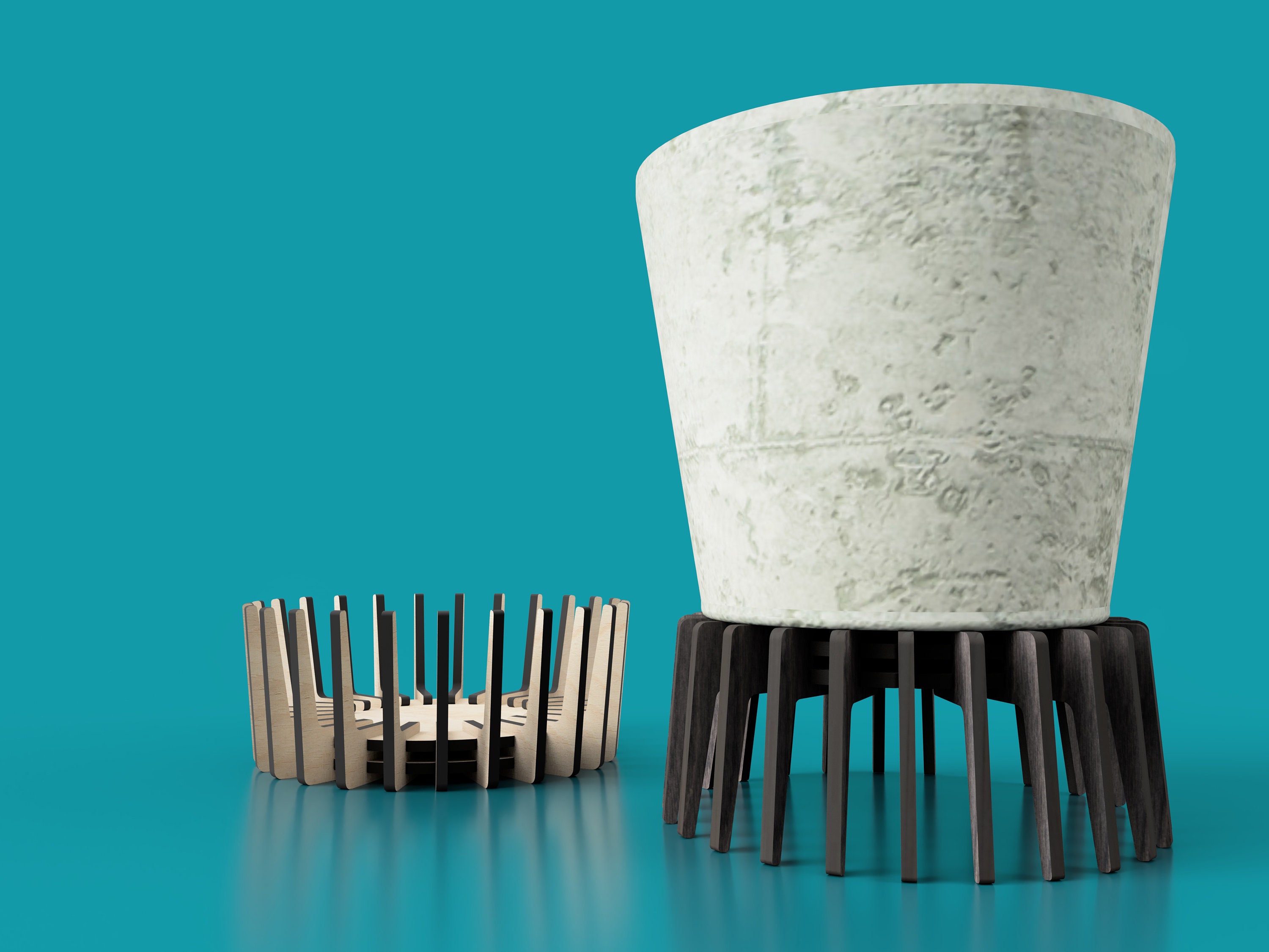 Plant Stand Indoor Wooden Plant Pot Risers in Mid-century Modern ...