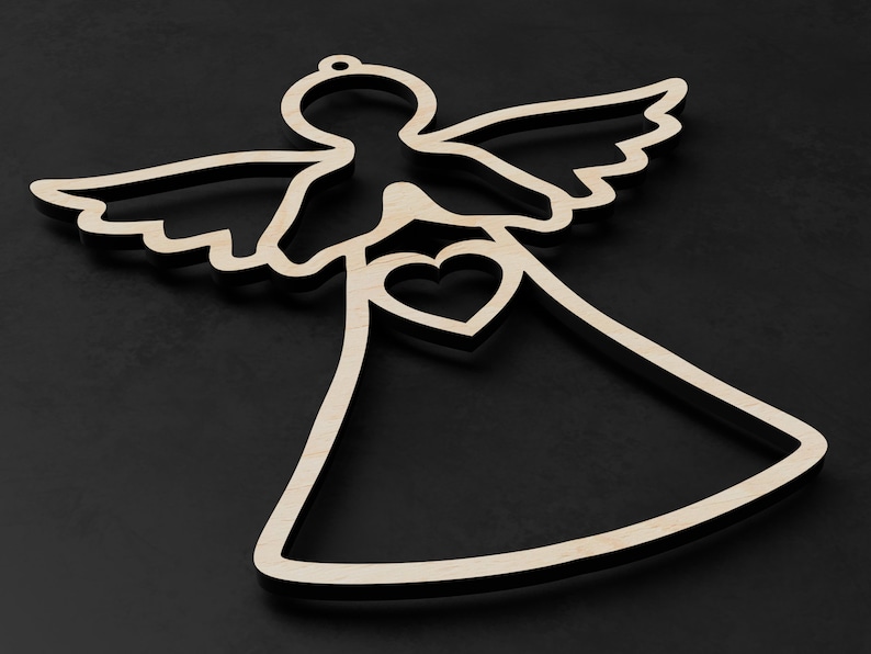 Angel of Advent With Hart Laser Cut Files Hanging Christmas Tree ...